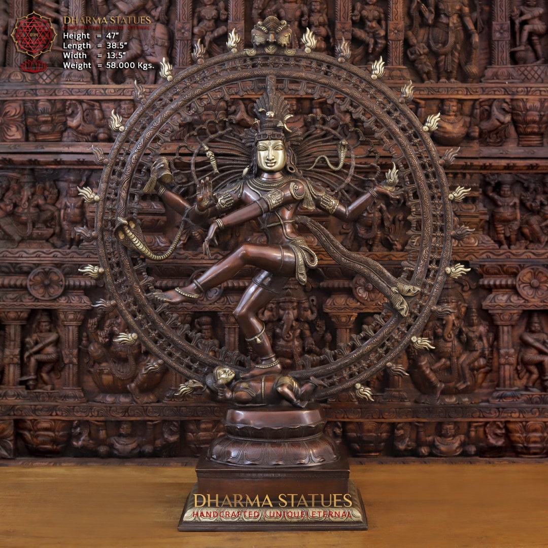 Brass Shreyam Nritya Nateshvara (dancing Shiva - Natraja), Cherry ...
