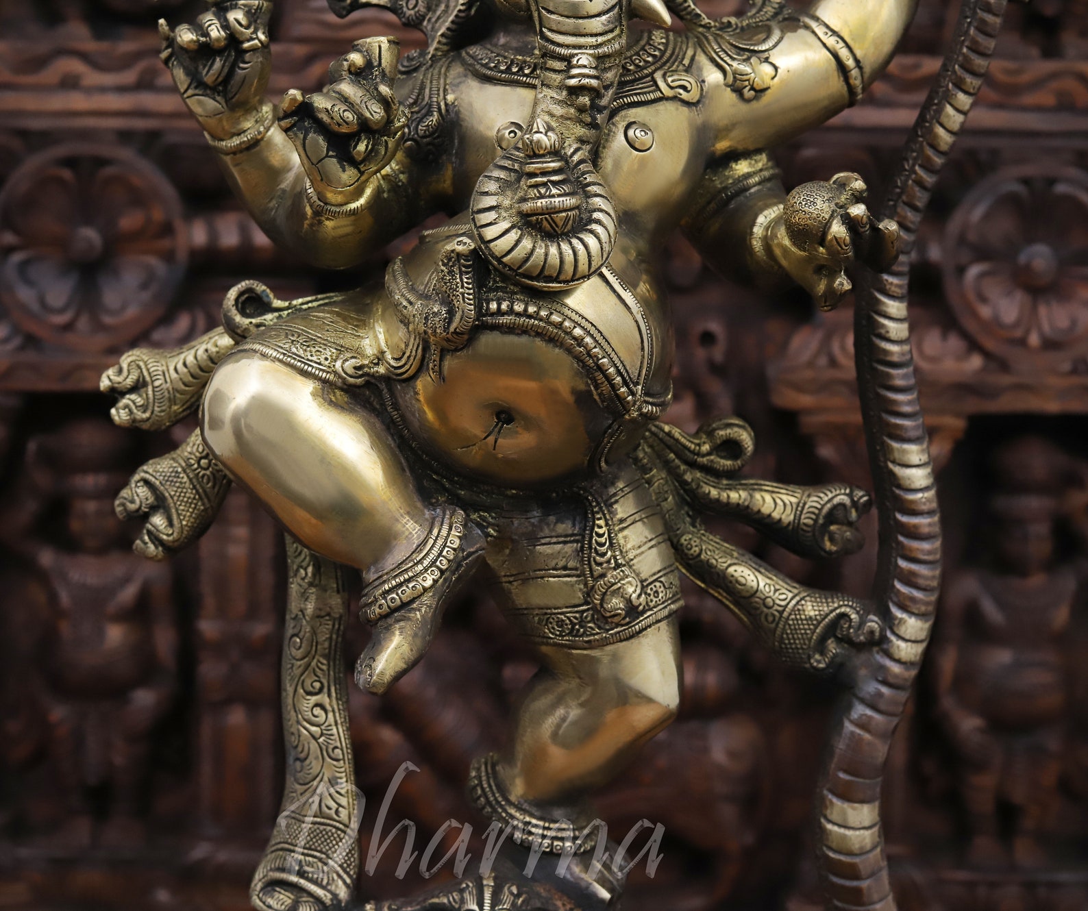 Rare Brass Dancing Vinayaka (ganesha) With a Snake in Copper and ...