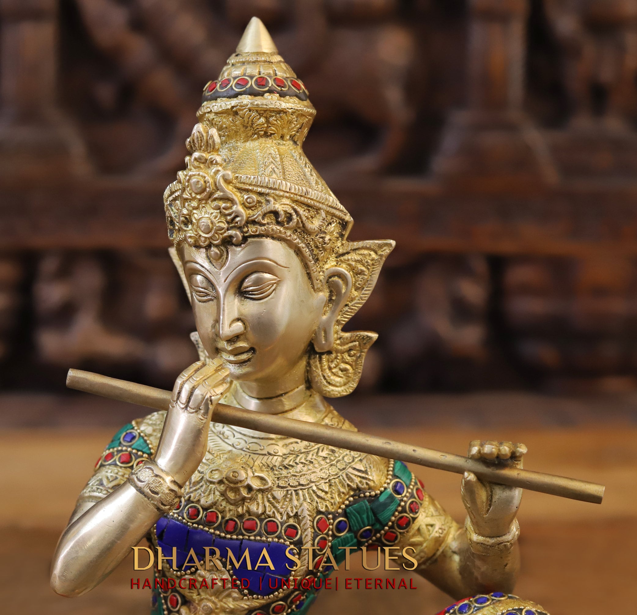 Brass Jalsa Thai Mystical Musicians set of 3 Jeweled in - Etsy