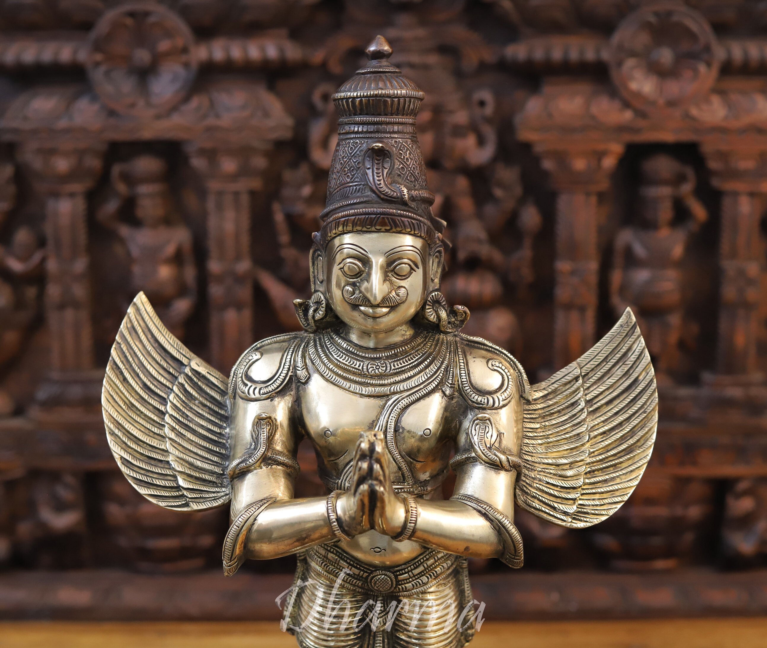 Brass Shri Garun Dev Idol Vehicle of Lord Vishnu Golden and - Etsy