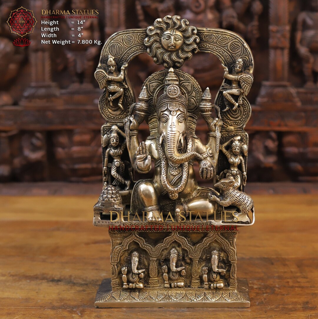 Brass Indra Lok Shurpa Karna (lord of the Clouds - Ganesha) in High ...