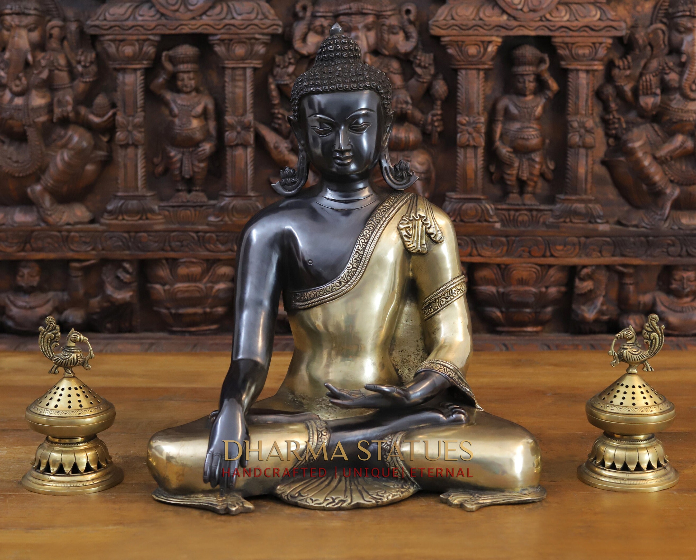 Brass Bhumisparsha Mudra Buddha (gesture for Granting All Wishes) in ...
