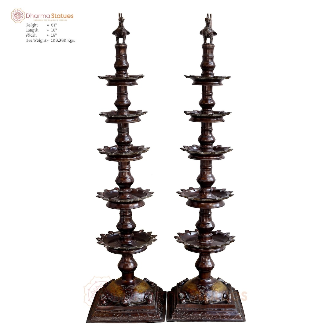 Brass Mangalam Kamatha Kamakshi Lamps (auspicious Tortoise Adorning ...