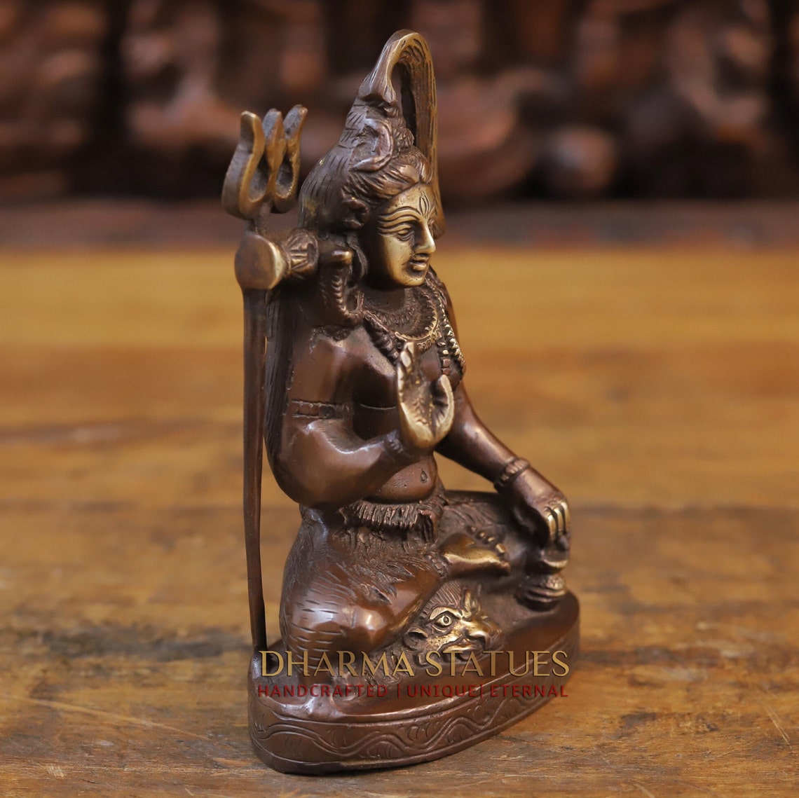Brass Shambu Narayana (lord Shiva) Sitting on a Lion Head Platform ...