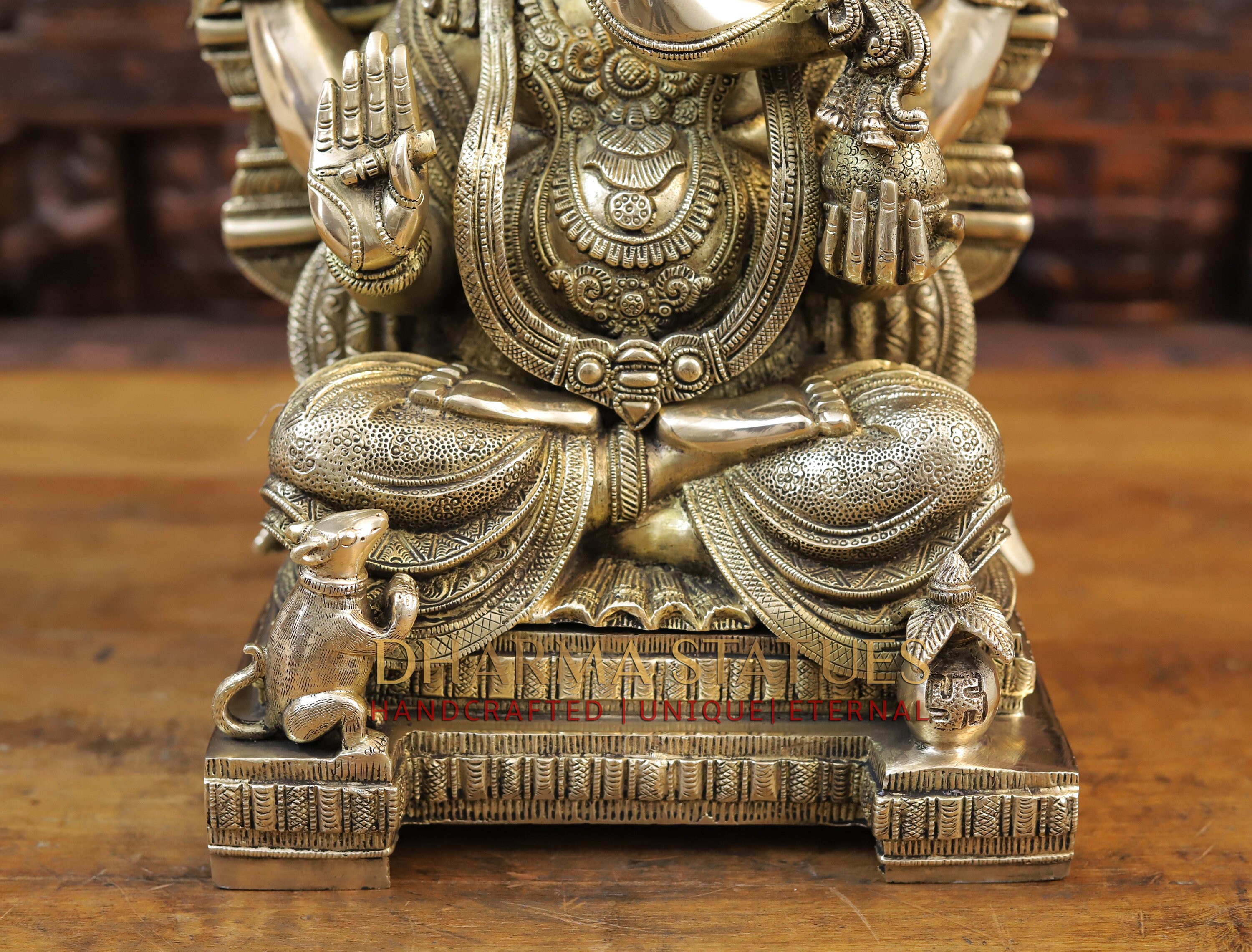 Brass Mushak Mouse Throne Ganesha in High Detailed Features | Etsy