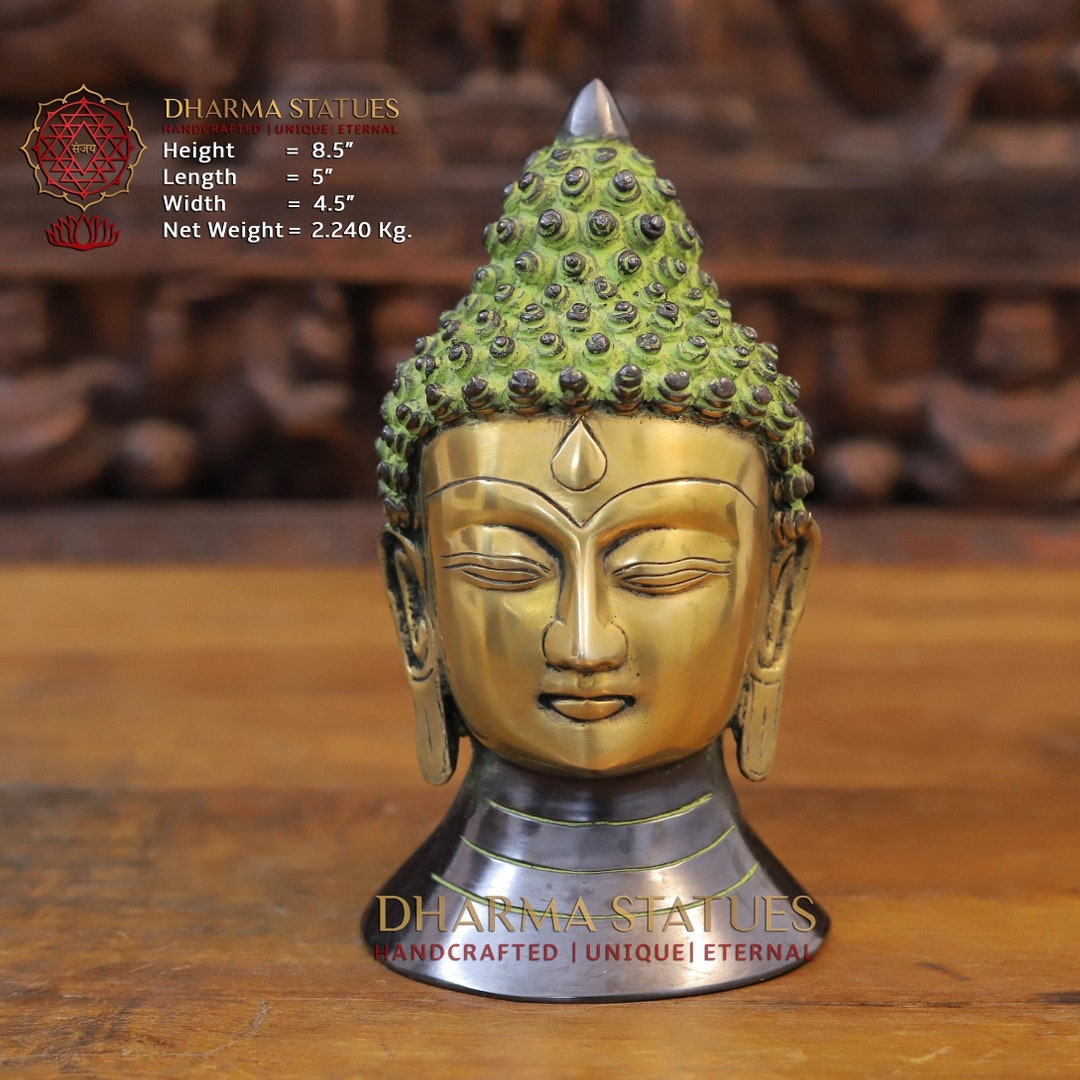 Brass Buddha Face (tall Neck) - Imported From Nepal - Dharma Exclusive ...