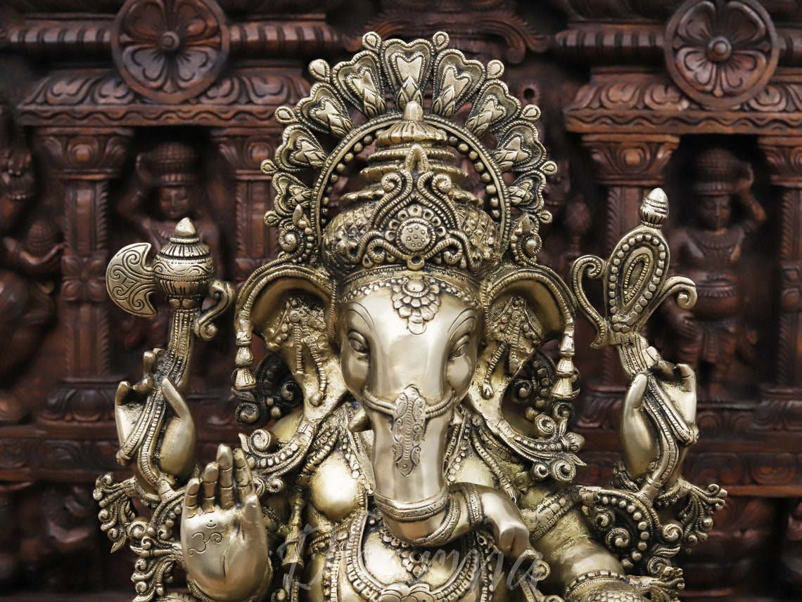 Brass Siddhi Vinayaka lord Ganesha in Blessing Position - Etsy