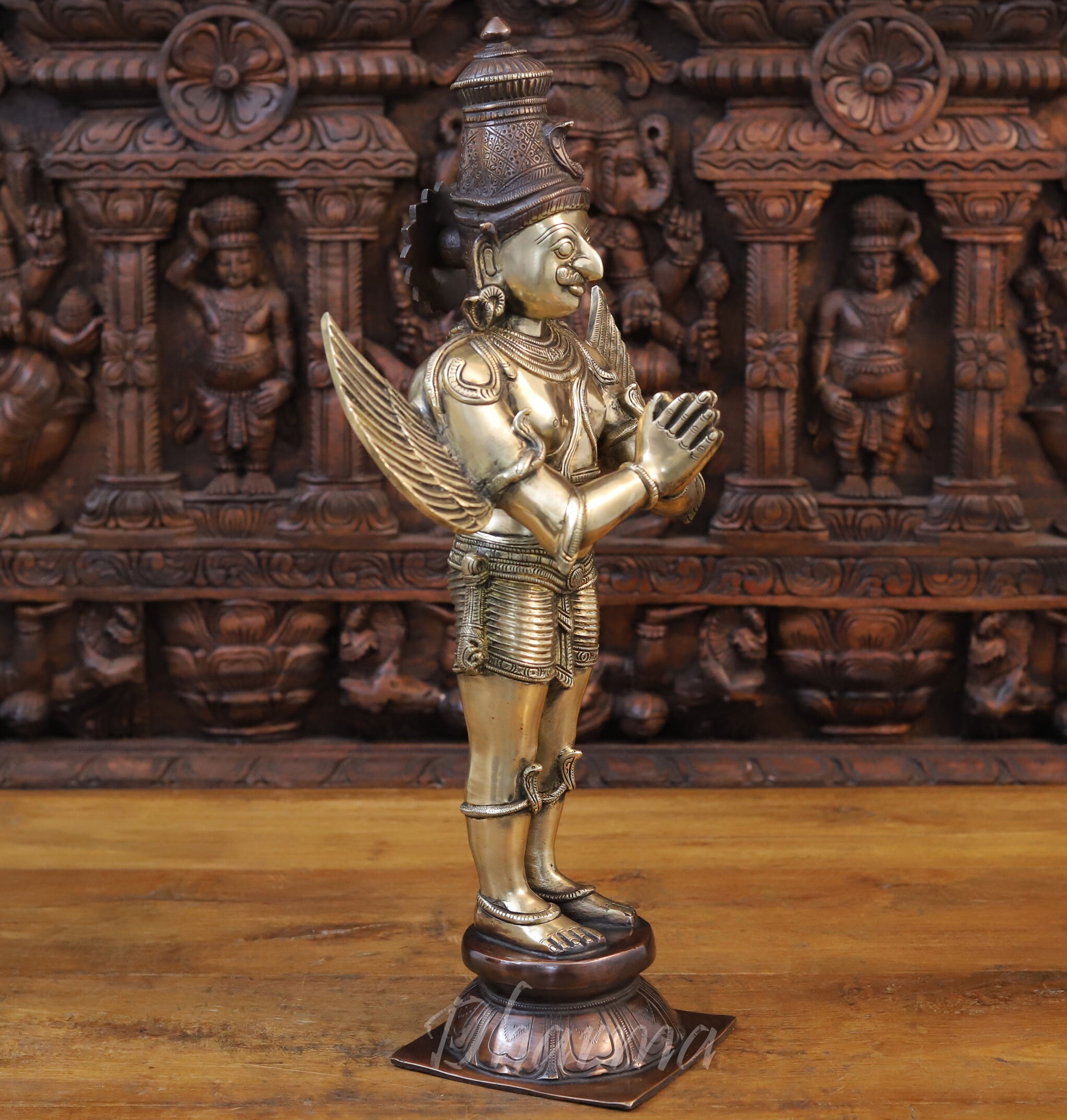 Brass Shri Garun Dev Idol Vehicle of Lord Vishnu Golden and - Etsy