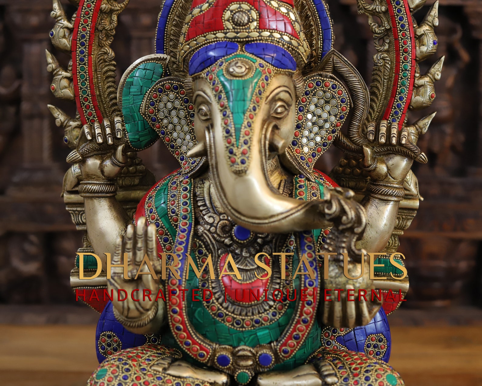 Brass Mushak (mouse) Throne Ganesha in High Detailed Features and ...