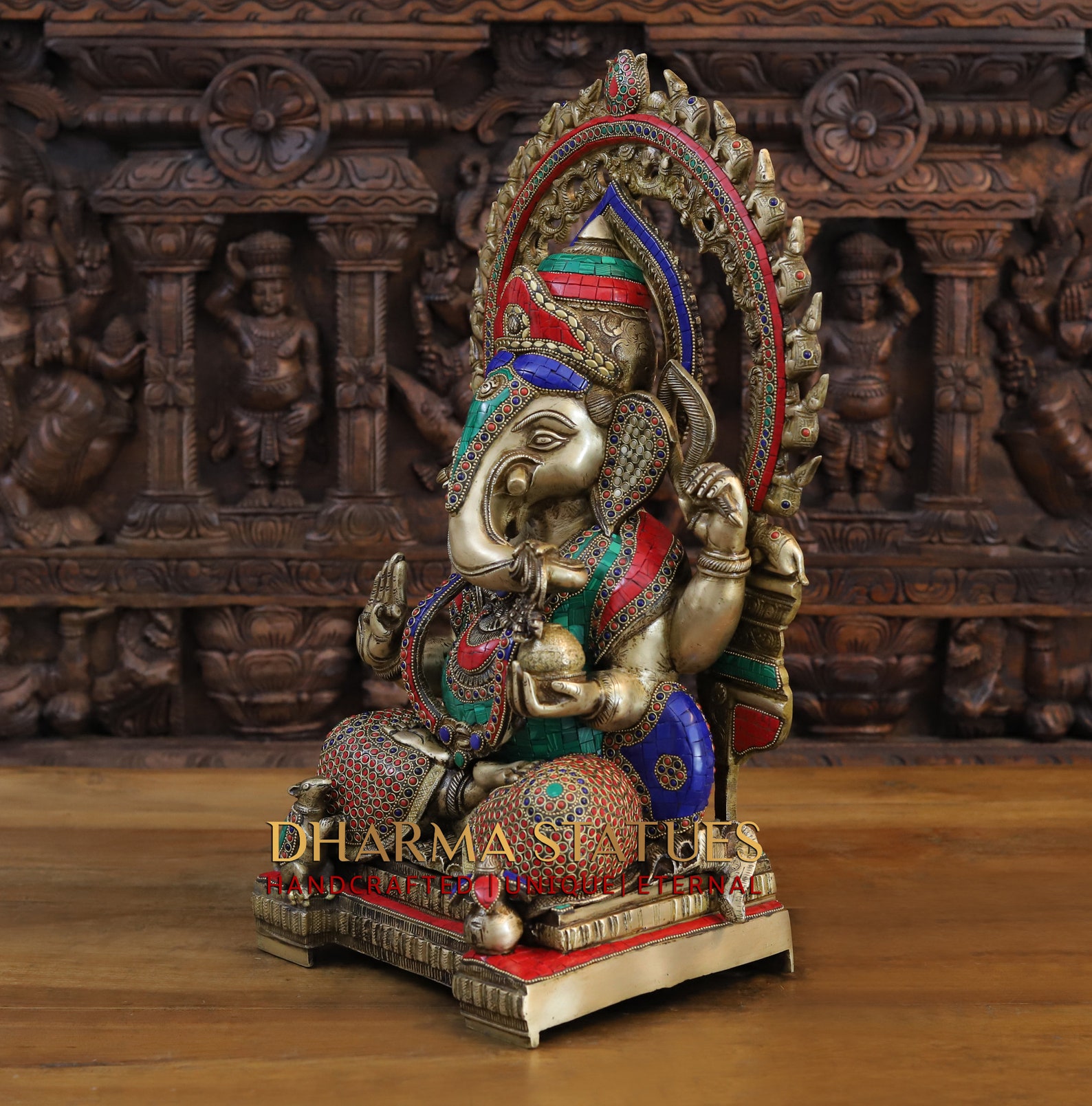 Brass Mushak mouse Throne Ganesha in High Detailed Features - Etsy