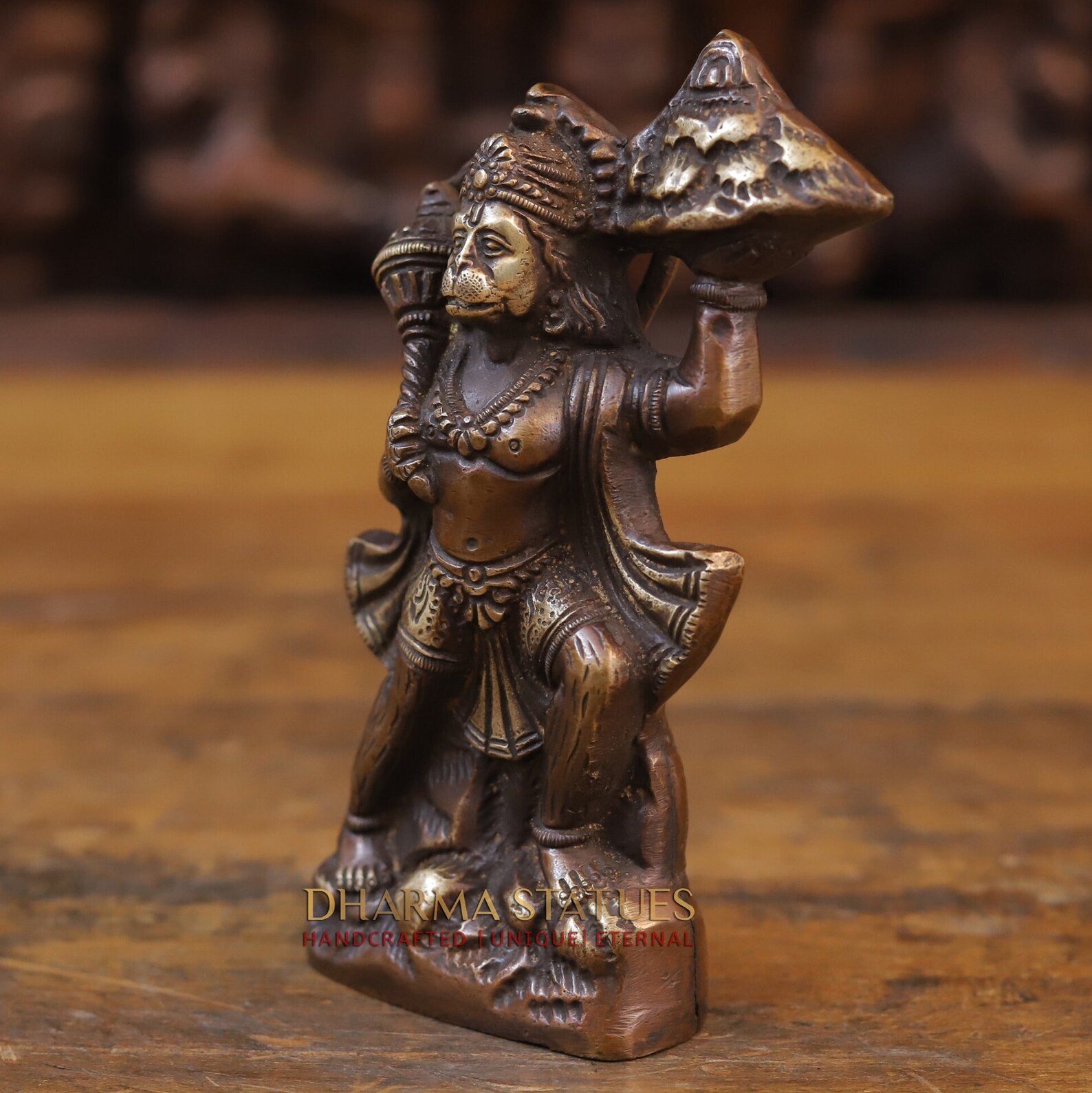 Brass Sanjeevani Hanumanta lord Hanuman in Copper and Golden - Etsy
