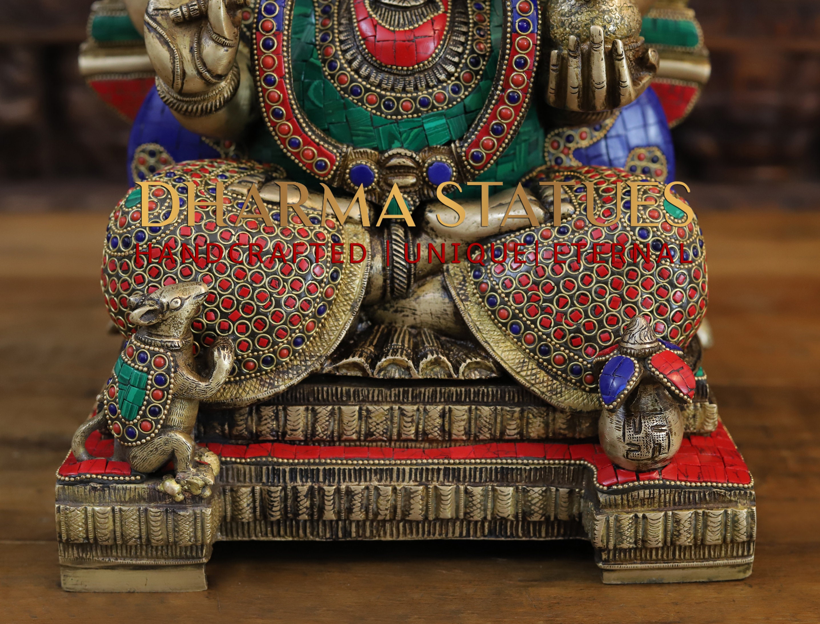 Brass Mushak (mouse) Throne Ganesha in High Detailed Features and ...