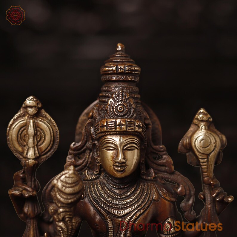 Brass Lord Vishnu - Gold and Copper Finish-small Size & Beautiful ...