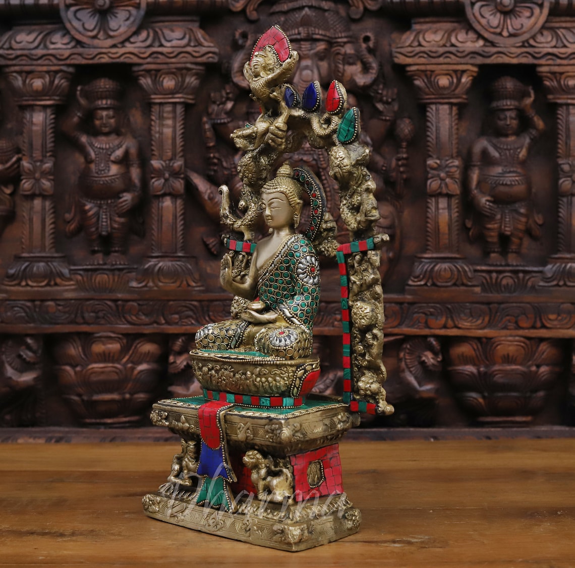 Brass Nepali Thanka Dhyanam Buddha Embossed in Semi Precious - Etsy