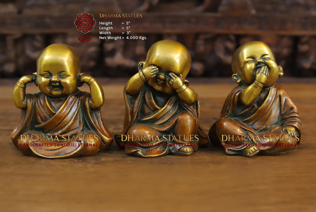 Brass Three Wise Monks - Messengers of Hear, See & Speak No Evil ...