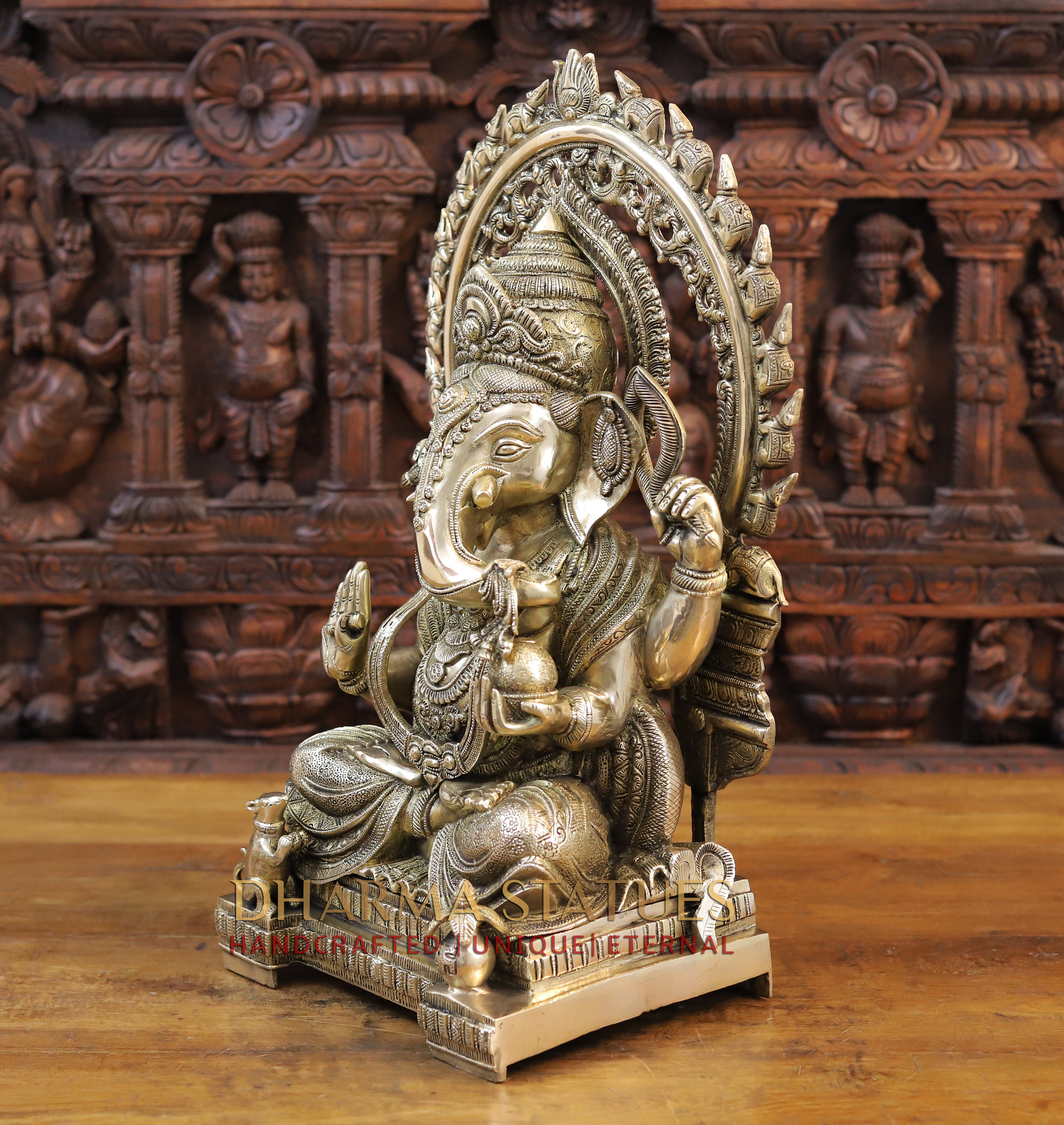 Brass Mushak Mouse Throne Ganesha in High Detailed Features | Etsy
