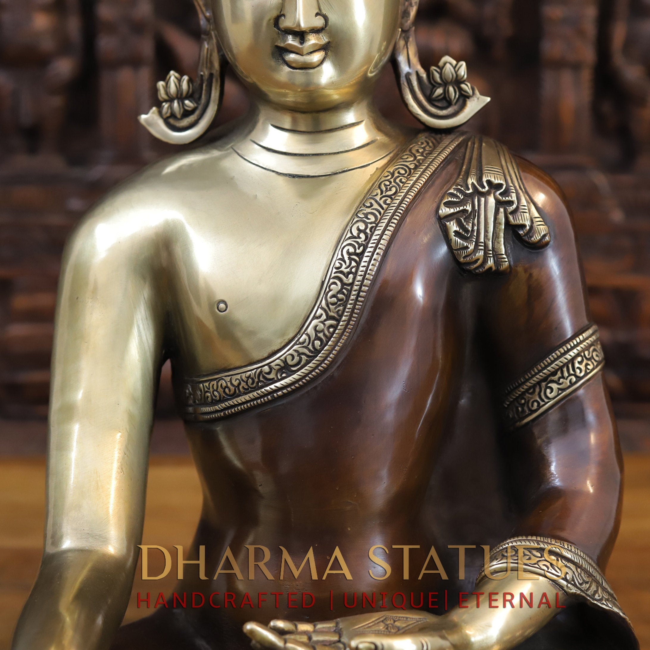 Brass Varada Mudra Buddha (gesture for Granting All Wishes) in Classic ...