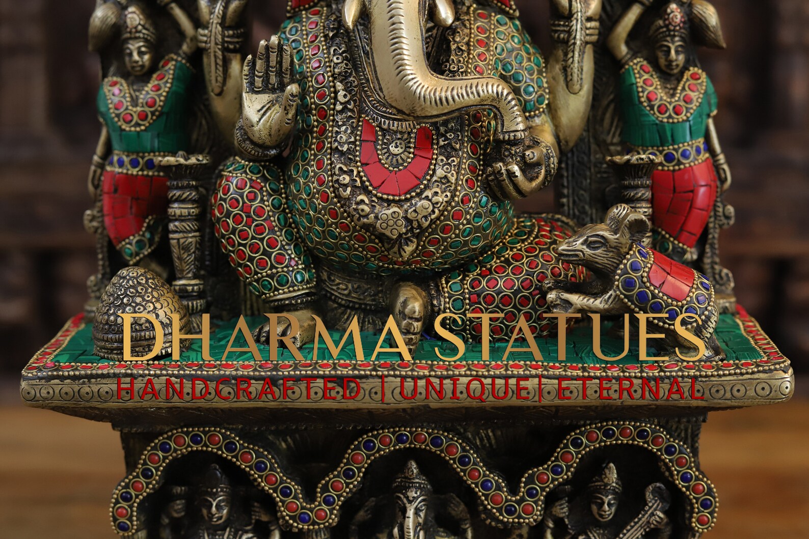 Brass Veda Ganesha with Surya Chakra-Indra & Vayu Deva | Etsy