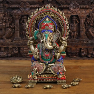 Brass Mushak (mouse) Throne Ganesha in High Detailed Features and ...