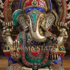 Brass Mushak (mouse) Throne Ganesha in High Detailed Features and ...