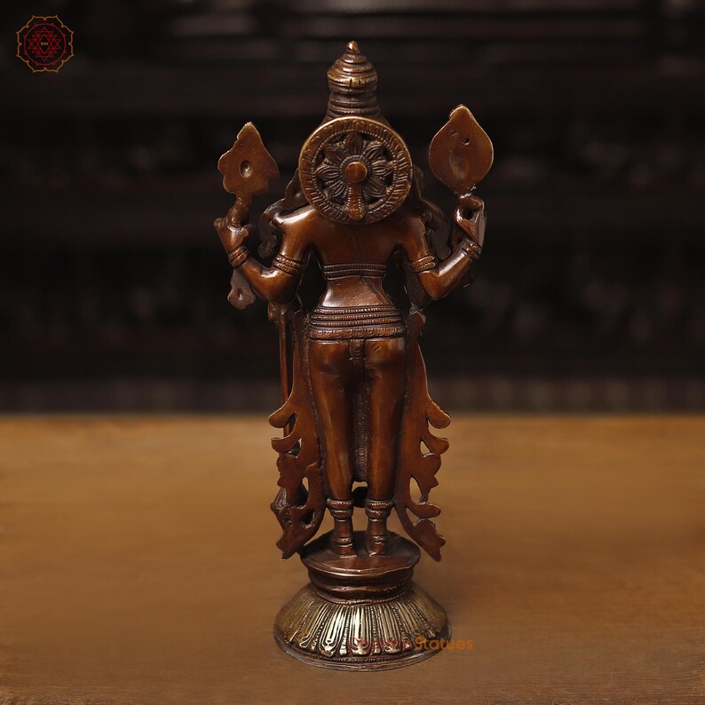Brass Lord Vishnu - Gold and Copper Finish-small Size & Beautiful ...