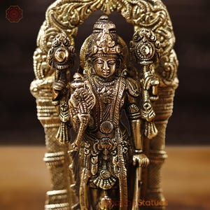 Brass Lord Vishnu - Gold Finish-small Size & Beautiful Statue - Best of ...