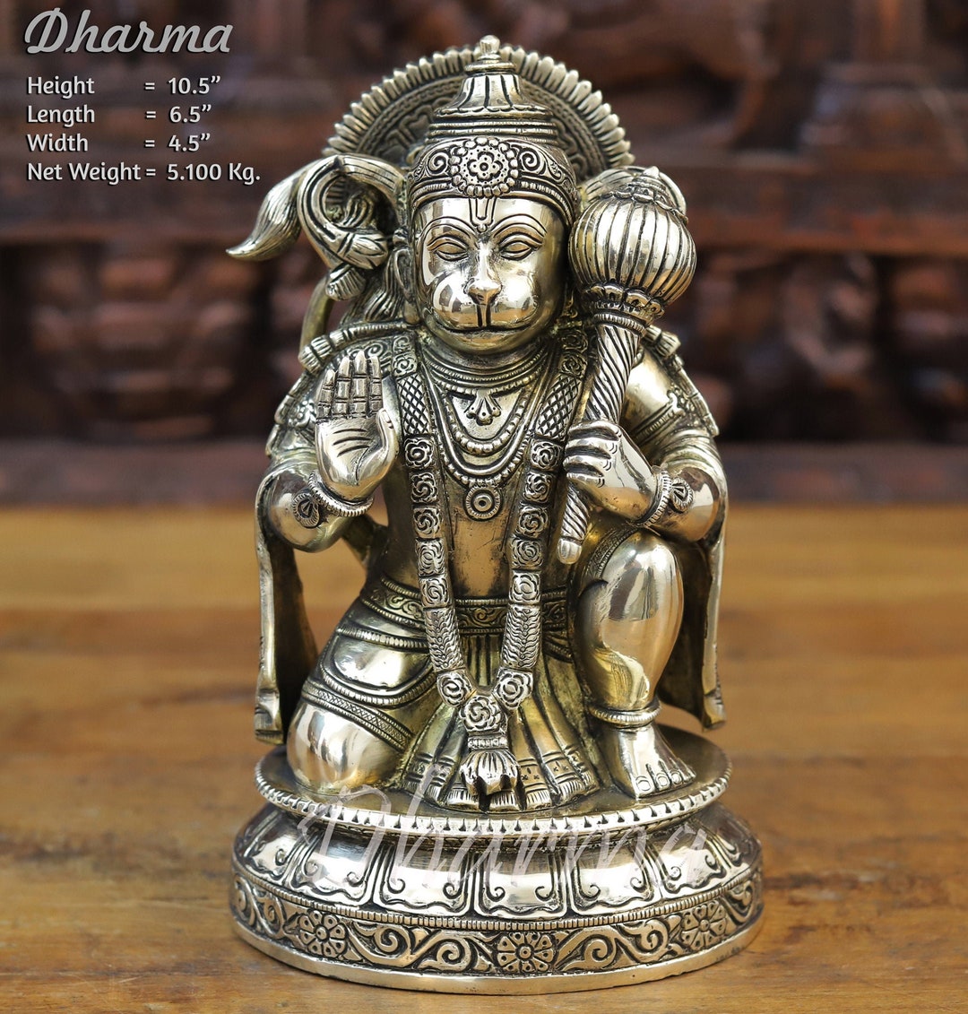 Brass Shakti Hanumanta (lord Hanuman) in Blessing Position - South ...