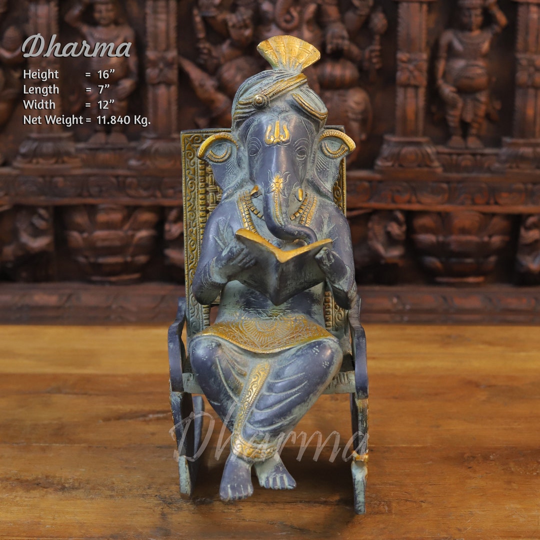 Brass Modern Ganesha on a Rocking Chair - Etsy