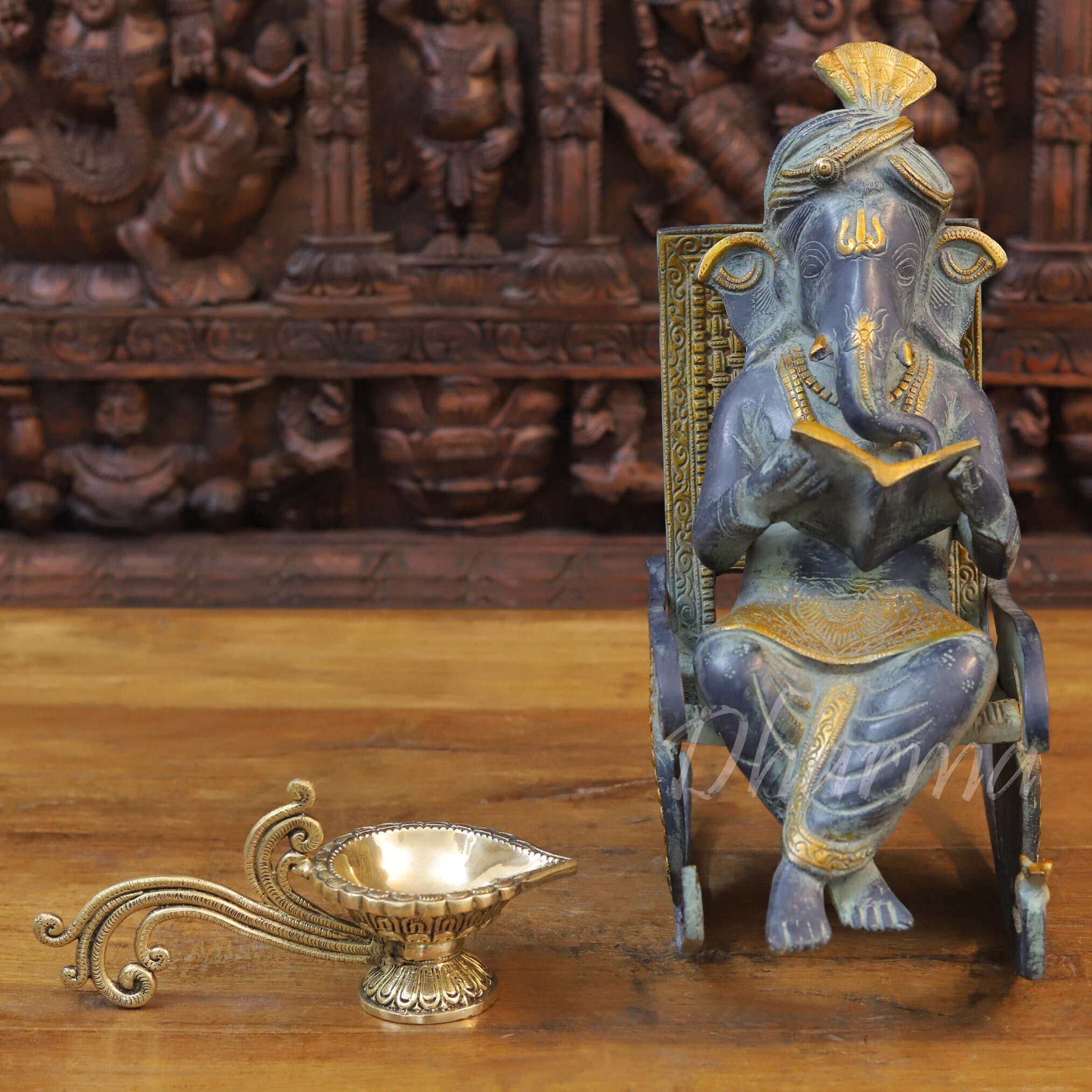 Brass Modern Ganesha on a Rocking Chair - Etsy