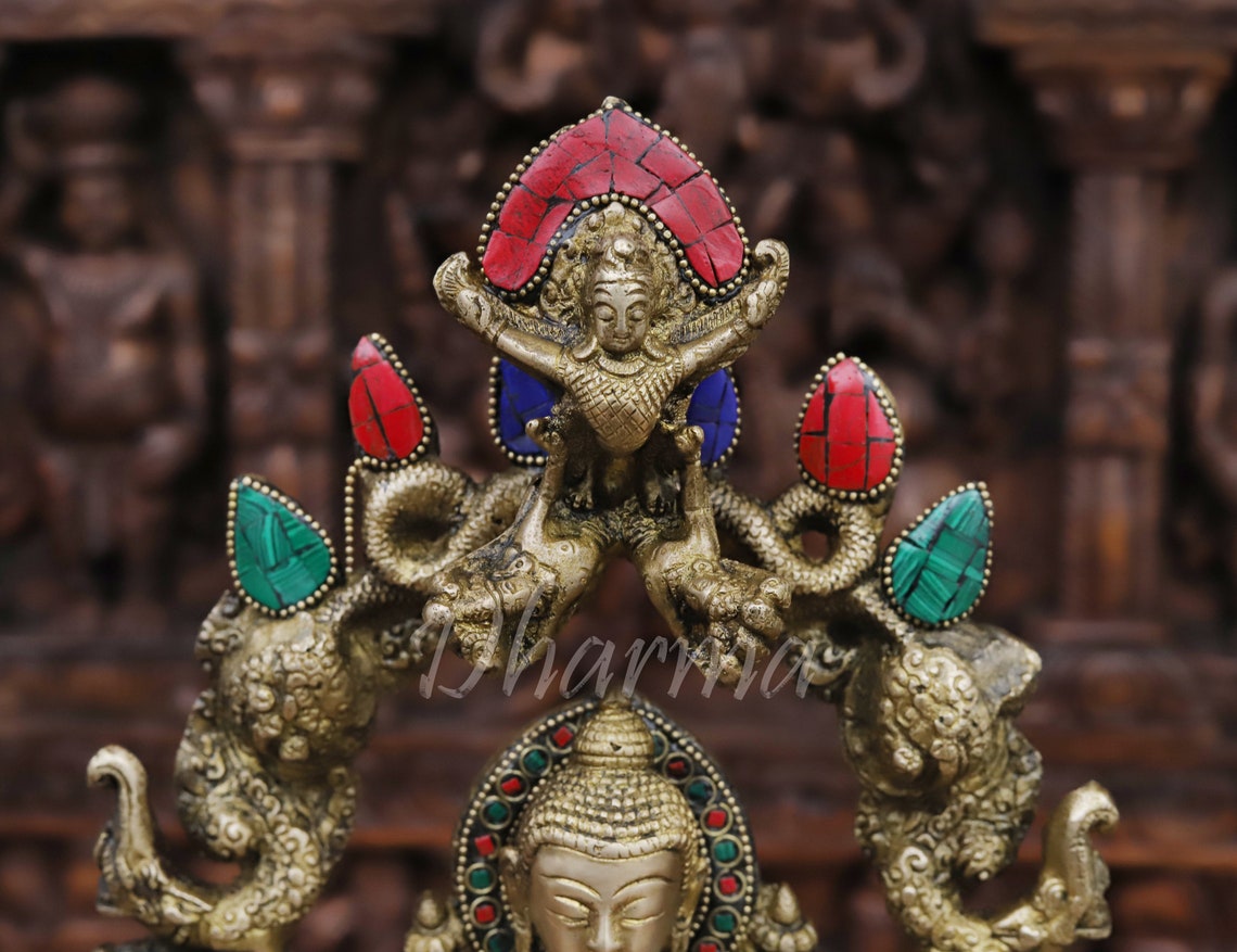 Brass Nepali Thanka Dhyanam Buddha Embossed in Semi Precious - Etsy