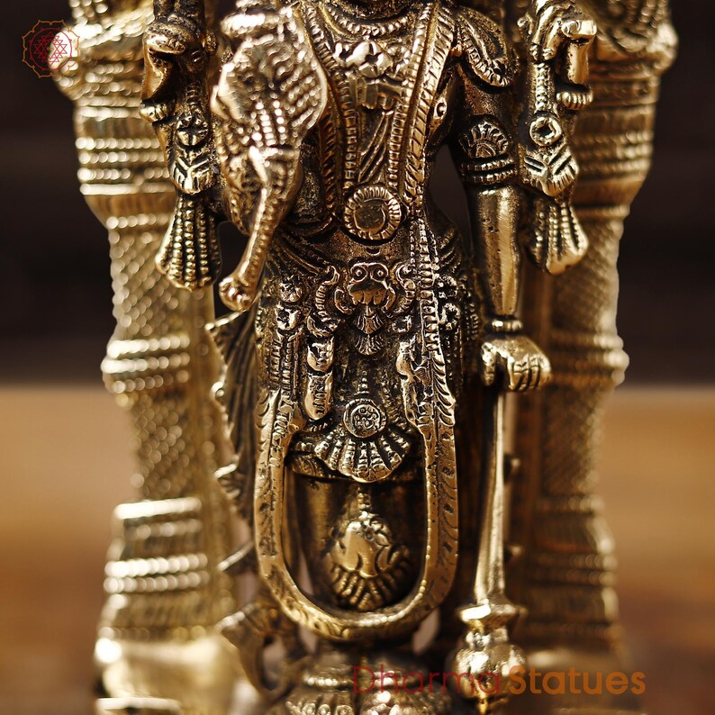 Brass Lord Vishnu - Gold Finish-small Size & Beautiful Statue - Best of ...
