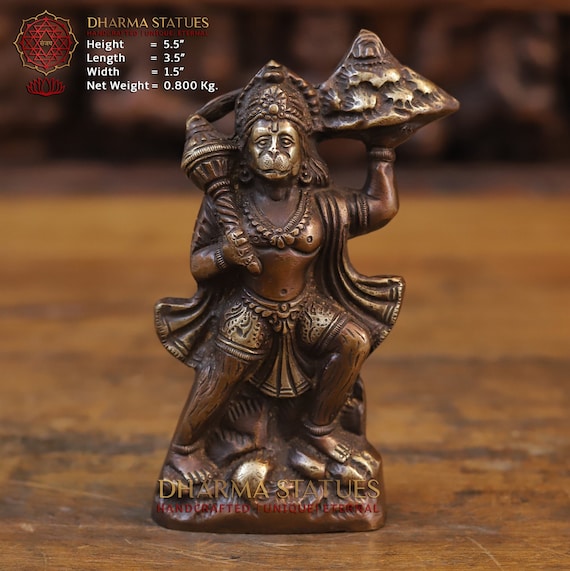 Brass Sanjeevani Hanumanta lord Hanuman in Copper and Golden - Etsy