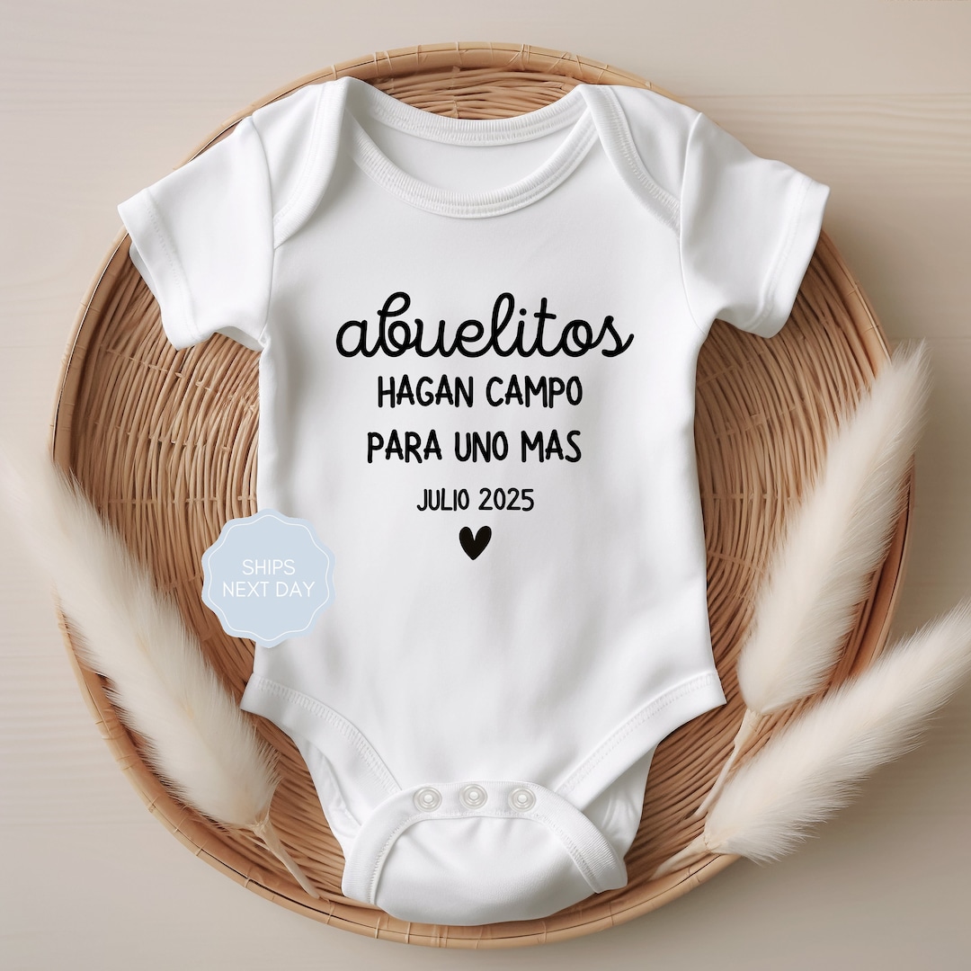 Spanish Pregnancy Announcement Baby ONESIE® - Promoted to Abuela Abuelo ...