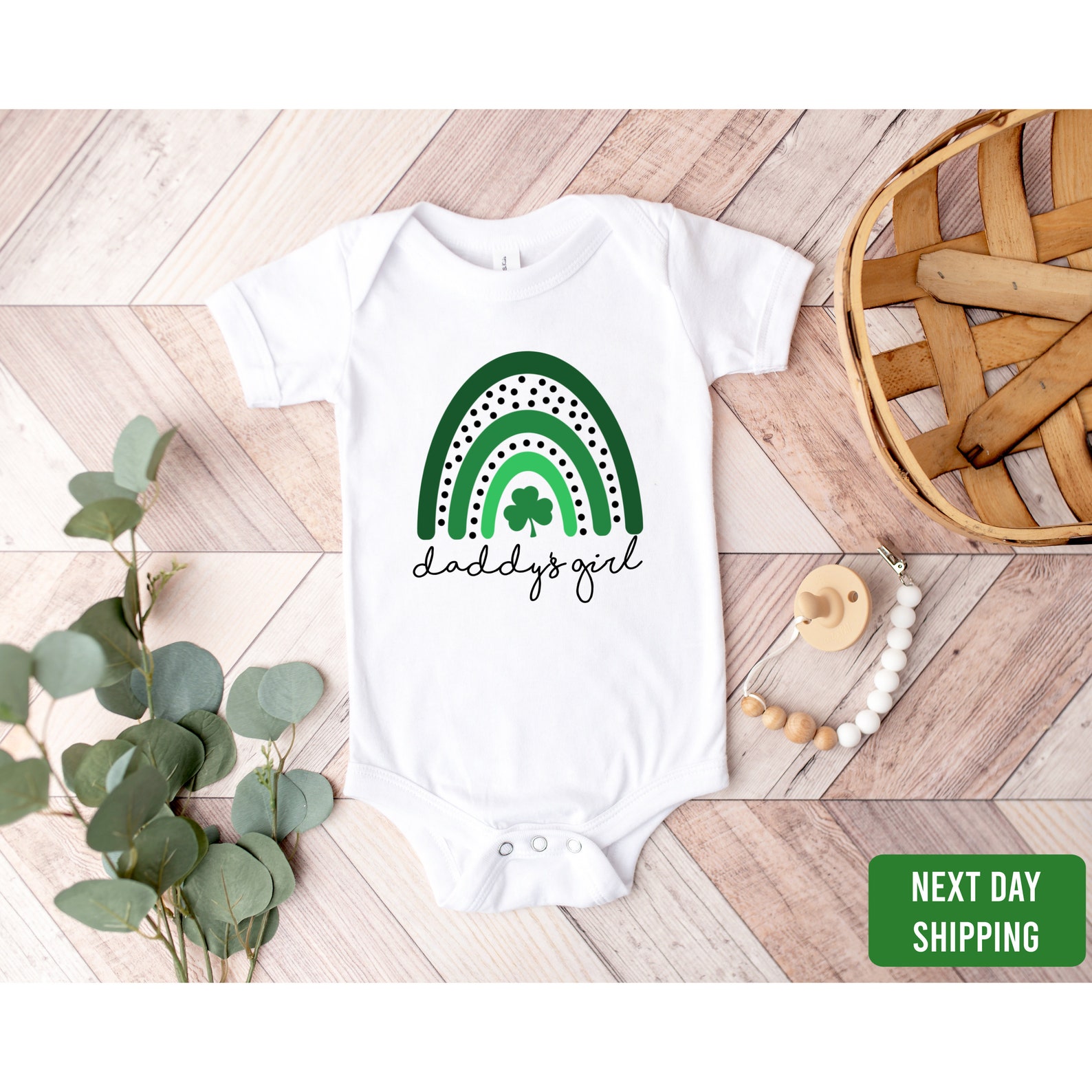 St Patricks Day Onesie®daddys Girl Onesie®rainbow Etsy