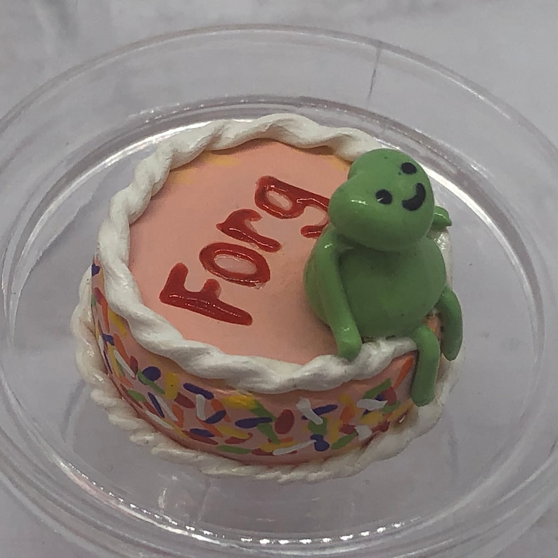 Cutest Frog FORG Tiny Cake Polymer Clay Miniature Plant - Etsy
