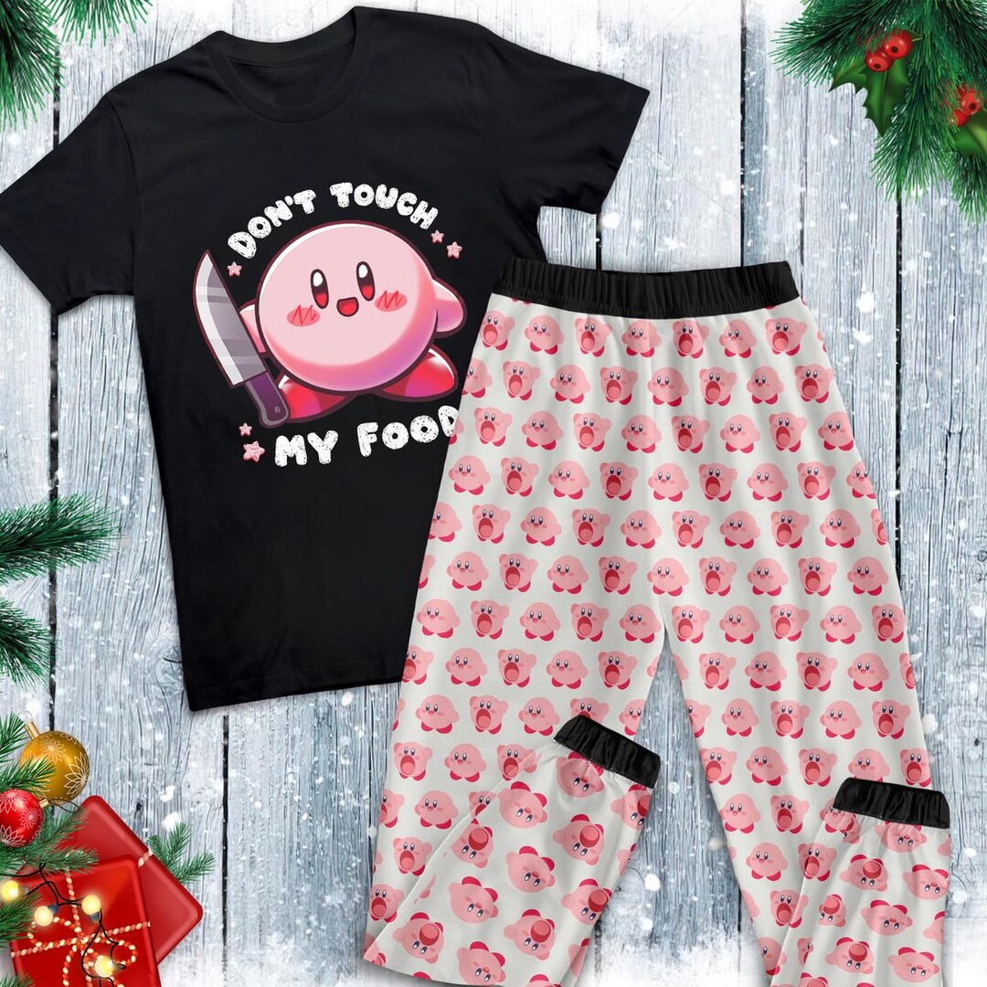 Don't Touch My Food Pajamas Set, Kirby Personalized Family Pajamas ...