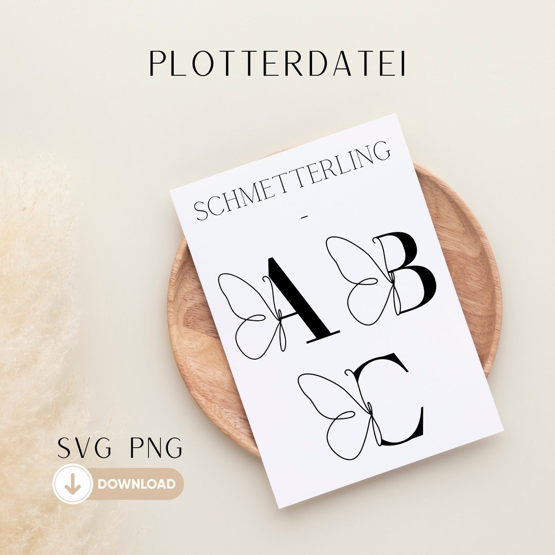 Plotter File Letters With Butterfly - Etsy