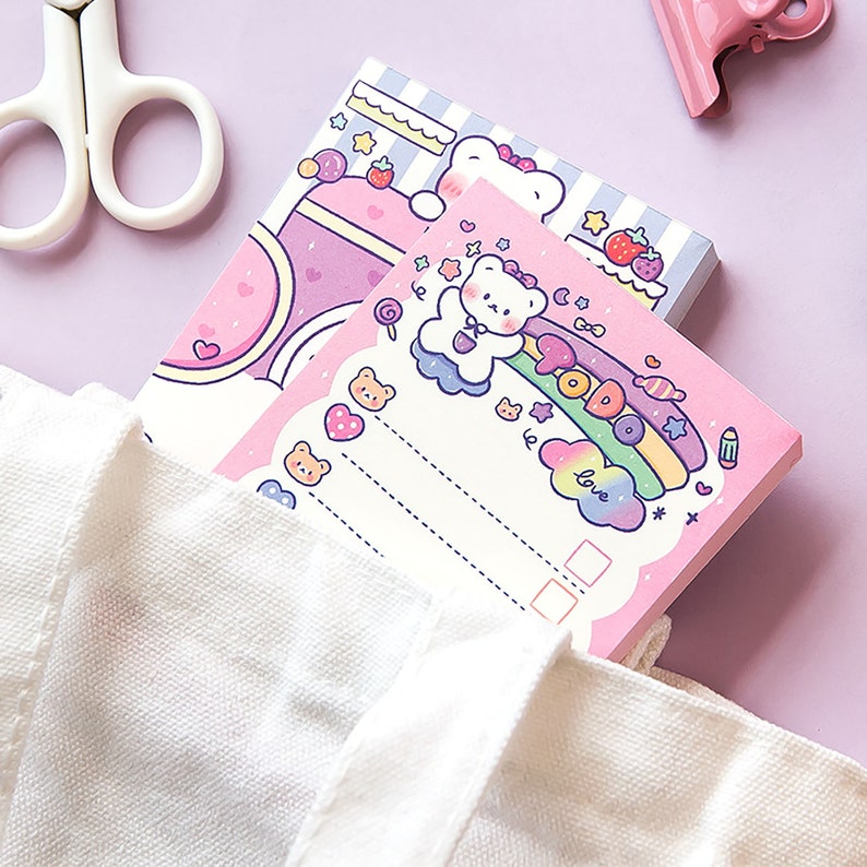 100pcs Cute Memo Pads Set Kawaii Notepads Set Japanese Memo - Etsy