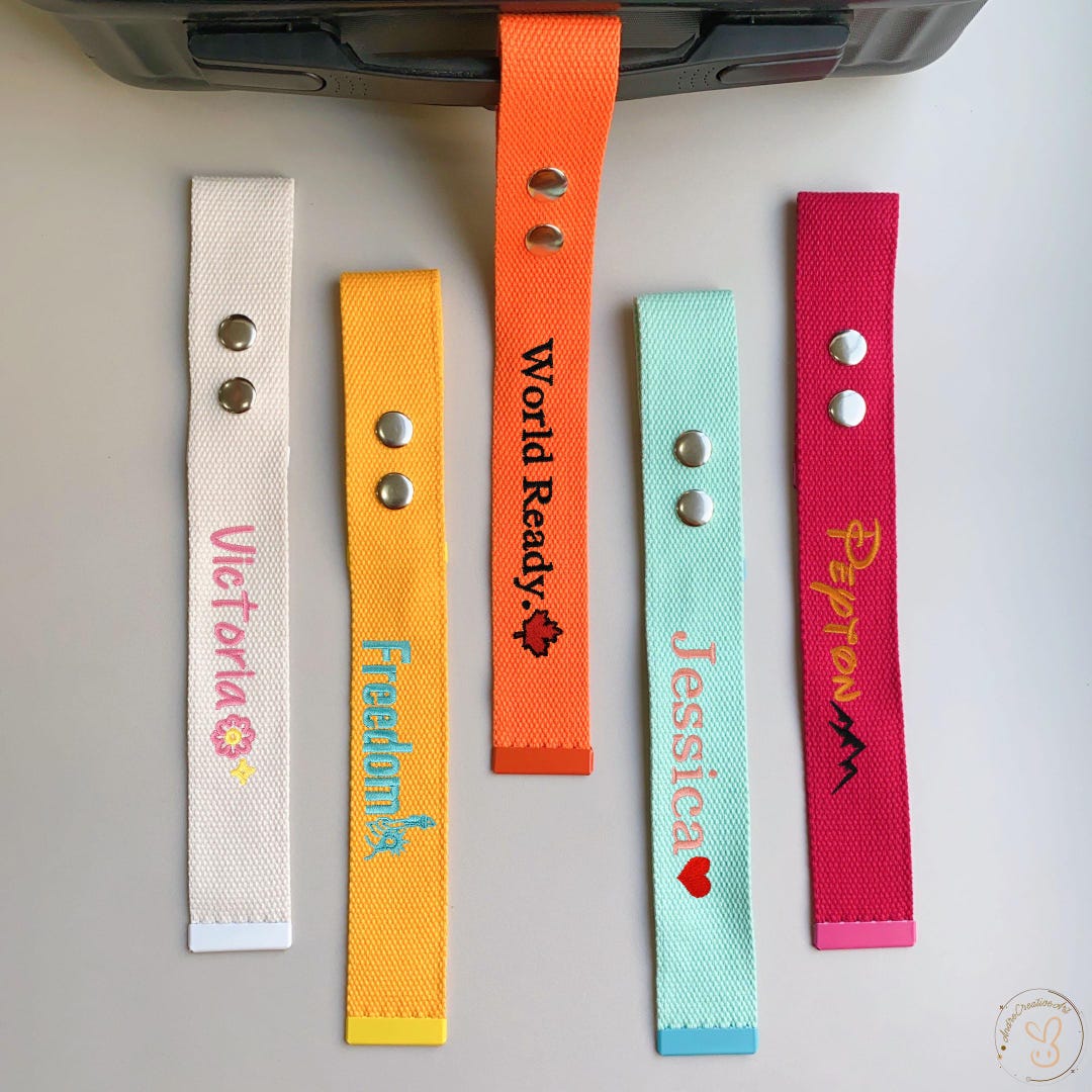 Custom Embroidered Name Tag, Travel Luggage Tag With Name &ICON ...