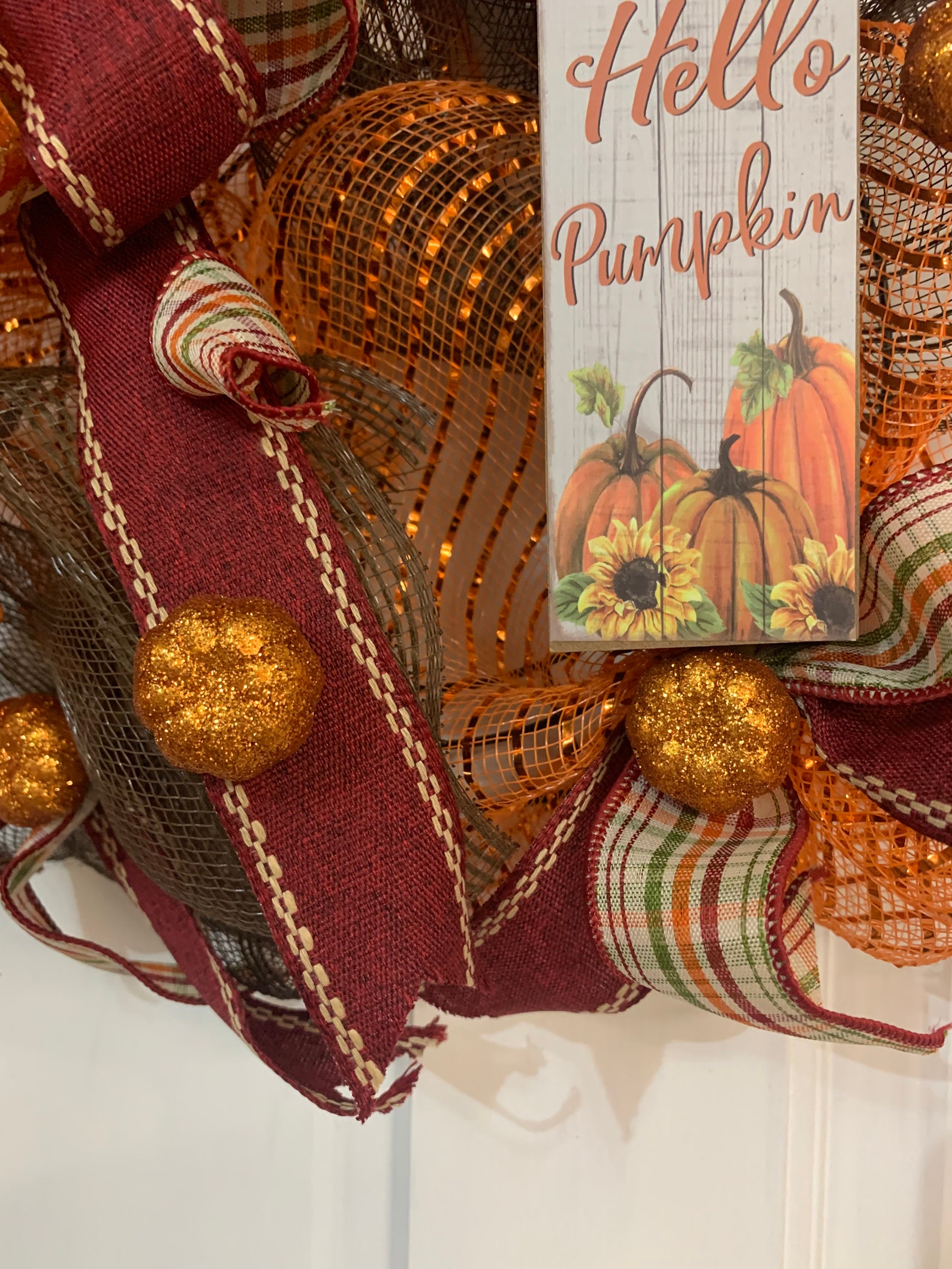 Small Fall Wreath, Autumn Wall Hanging, Dorm Decor, Bathroom Wreath ...