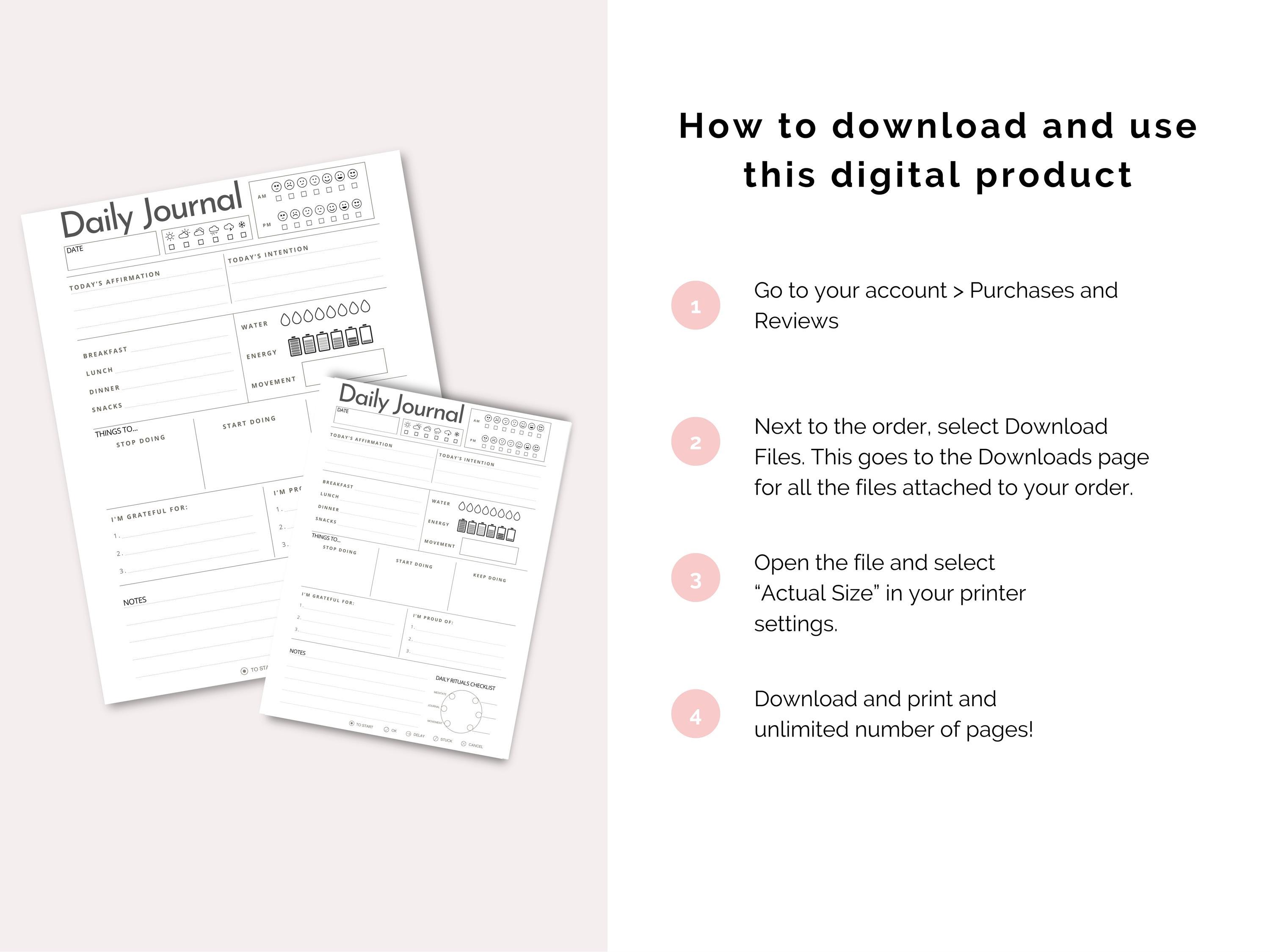 Printable Daily Habit Tracker | A6 and Letter Size Daily Planner ...