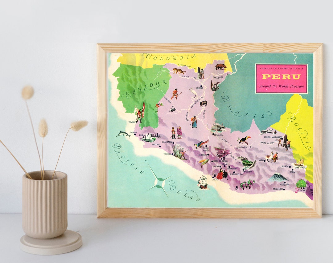 Peru Map - Etsy