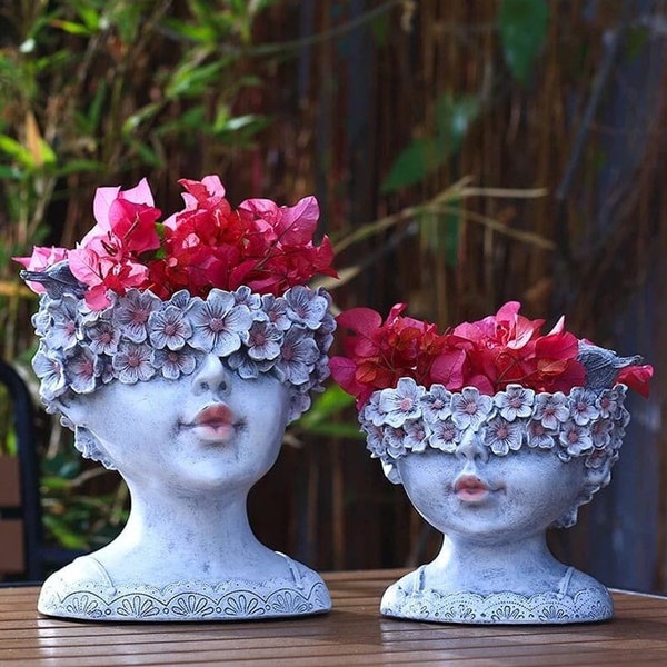 Cement Head Planter - Etsy