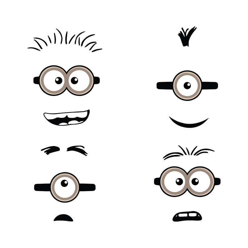 Minion Face Svg Bundle,minion Svg,funny Minion Face,minion Cut File for ...