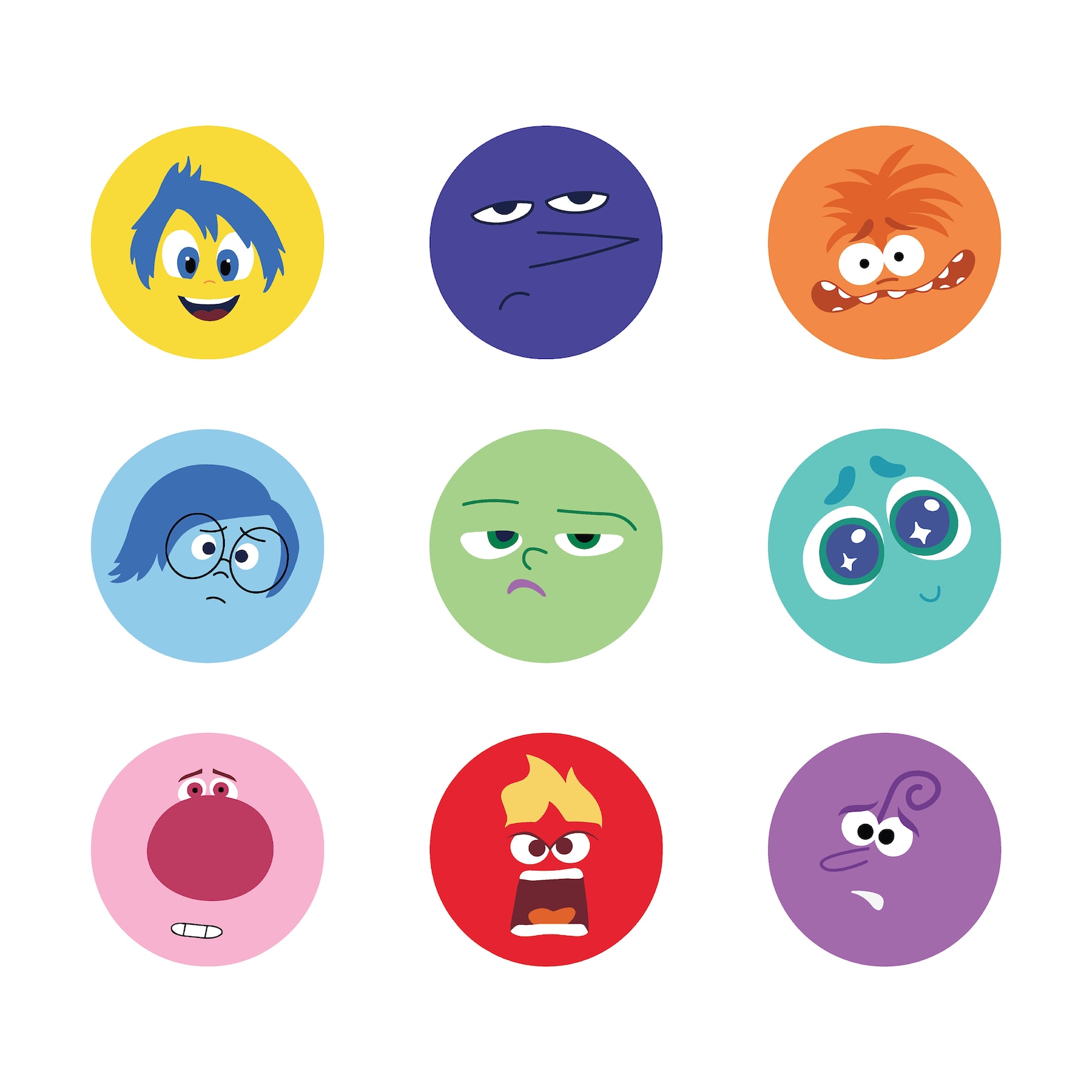 Inside Out Faces Png/svg Bundle,emotionsteam,cartoon Emotions Posters ...