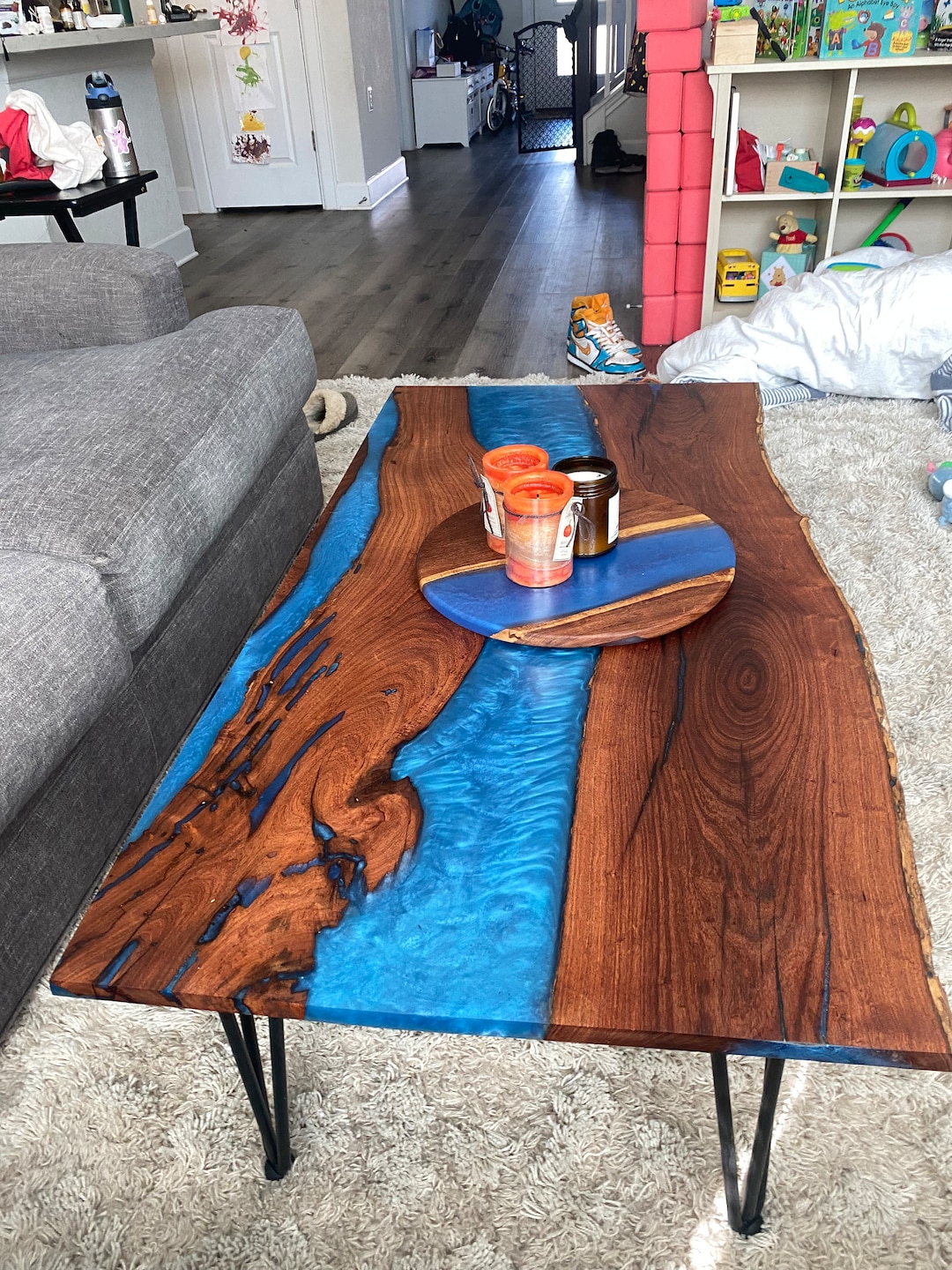 FULLY CUSTOM Live Edge Epoxy River Coffee Table 4'x2'x1'/ Live Edge ...