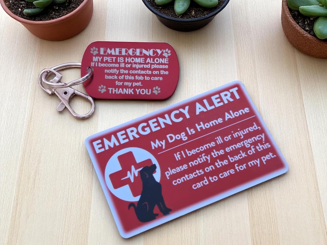 Pet Emergency Contact Fob | Home Alone Pet Safety Kit - Etsy