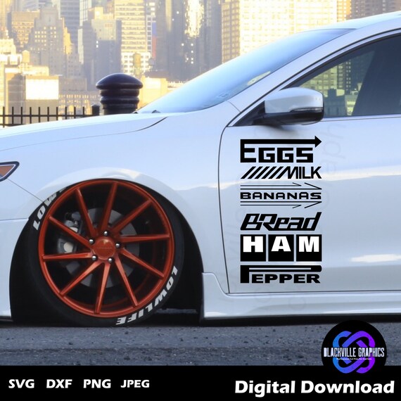 Grocery List Car Sponsor Decal Instant Download Vehicle - Etsy