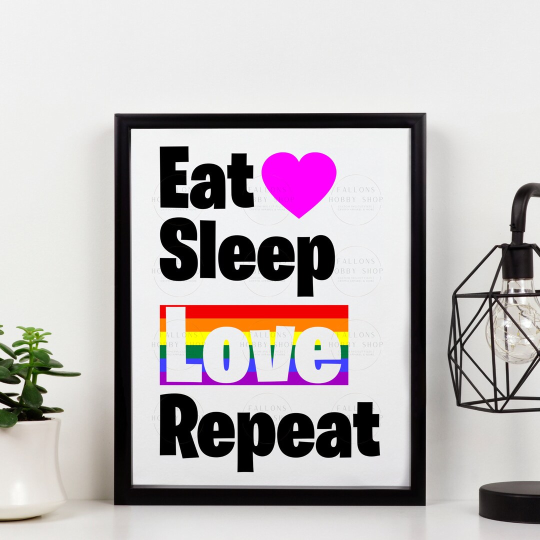Eat Sleep Love Repeat Pride Month SVG Digital Download Pride - Etsy