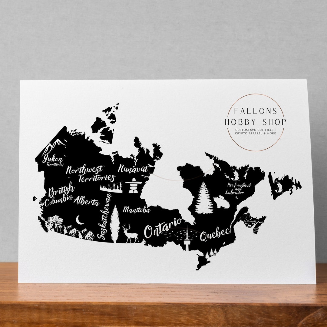 Map of Canada Silhouette SVG Digital Download Canada Day Cut - Etsy ...
